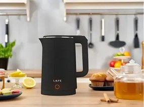 Lafe Double Wall černá / Rychlovarná konvice / 1,8 l / 1800 W / dvoust