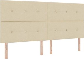 Rám postele s čelo Krémová 200 x 200 cm textil 3344758