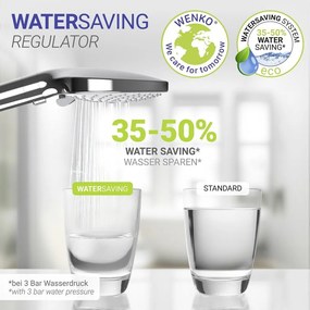 Plastová sprchová hlavice v leskle stříbrné barvě ø 12 cm Water Saving – Wenko