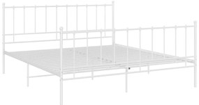 Rám postele bílý kov 200 x 200 cm,  324965 HangarStore.cz