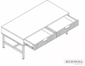 Konferenční stolek Mago 110 cm dub přírodní/černý mat