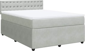 Box spring postel s matrací světle šedá 140x200 cm samet 3287770