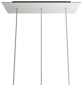 creative cables Obdélníkový XXL stropní baldachýn ROSE ONE, 675 x 225 mm, 3 otvory Barva komponentu: Matná bílá dibond, Barva montury: Černá