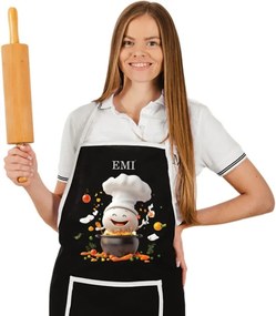 Kuchyňská zástěra Gusto EMI, černá