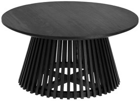 OnaDnes -20% Černý dřevěný kulatý konferenční stolek Kave Home Jeanette 80 cm