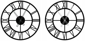RMP Nástěnné kovové hodiny Roma 50cm černé