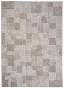 Kusový koberec Sisal MELISSA KM27A Kostky Geometrický šedý Rozměr: 140x200 cm