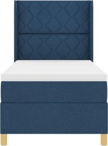 Postel s boxspringem s čelo Modrá 100 x 200 cm textil 3341888