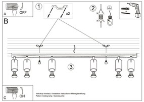 Stropní svítidlo RING 6L černé