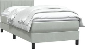 Box Spring Postel s matrací Světle šedá 90x220 cm Samet 3316431