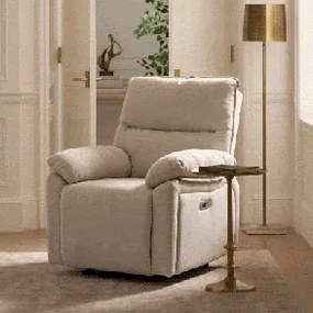 HOMCOM Elektrické křeslo s masáží a teplem, relaxační křeslo z chenille s vysokohustotní pěnou a tlustým opěradlem, krémově bílé