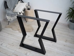 Robustní Železná Industrial Podnož Stolová Noha Hourglass 2ks Černá Rozměr: Š 60 x V 72 cm