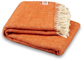 Vlněná deka Elma II - oranžová