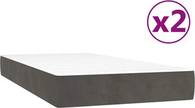 Box spring postel s matrací tmavě šedá 200x200 cm samet 3144700