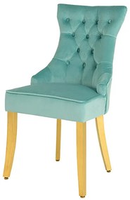 Designová židle Queen světle modrý samet