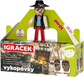 EFKO IGRÁČEK Pirát / Figurka s vykopávkami lebek Silvera a Kidda / Kap