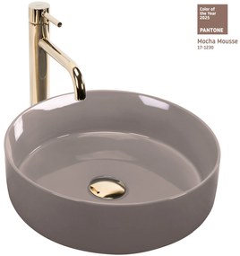 Rea Sami, umyvadlo na desku 360x360x115 mm, béžová lesklá, REA-U6382