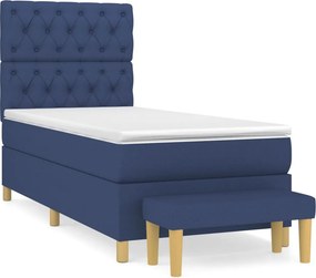 Box spring postel s matrací modrá 80x200 cm textil 3137355