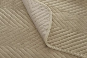 Béžový sametový přehoz na postel ARROW VELVET Rozměr: 200 x 220 cm