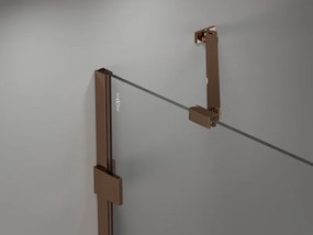 Mexen Lunar-B, výklopný sprchový kout levý 85 x 70 cm, 8mm čiré sklo, profil růžové zlato, 832-085-070-60-00-L
