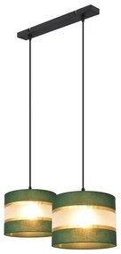 Lustr na lanku HELEN 2xE27/15W/230V zelená/zlatá