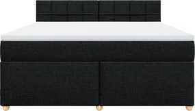 Box spring postel s matrací černá 180x200 cm textil 3289061