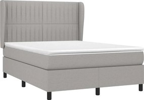 Box spring postel s matrací světle šedá 140 x 190 cm textil 3128117