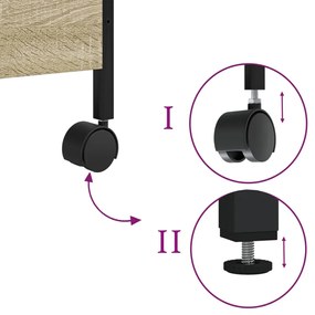 Kuchyňský vozík dub sonoma 50 x 30 x 70 cm kompozitní dřevo