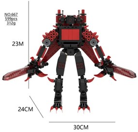 Skibidi Toilet figurky - stavebnice Varianta: č. 667 - 599 ks
