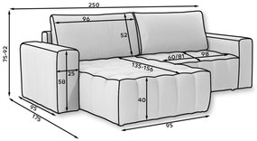 Eltap Rohová sedací souprava Bonett Materiál a barva potahu: Mat Velvet 99 - černá, Orientace: pravá