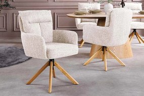 Designová otočná židle Maddison šampaňská / dub