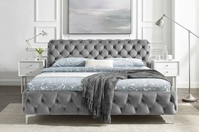 Designová postel Rococo 180 x 200 cm šedý samet