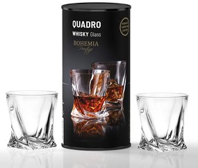 BOHEMIA PRESTIGE QUADRO SKLENICE NA WHISKY V TUBĚ 340 ML SADA 2KS