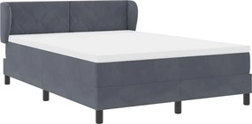 Postel s boxspringem s čelo Tmavě šedá 160 x 200 cm samet 3340449