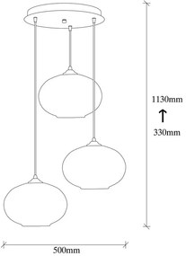Závěsné svítidlo v okrově žluté a černé barvě se skleněným stínidlem ø 50 cm Camini – Opviq lights