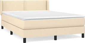 Box spring postel s matrací krémová 140x200 cm textil 3129638