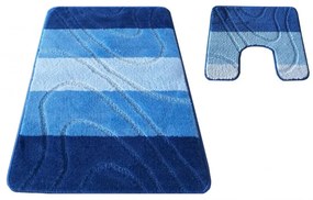 Sada koupelnových koberečků Montana s výřezem 05 modrá