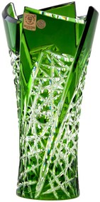 Váza Fan, barva zelená, výška 205 mm