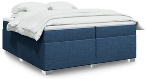 Box spring postel s matrací modrá 200x200 cm textil 3285164