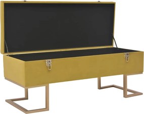 Lavice s úložným prostorem 105 cm hořčicová samet 247571