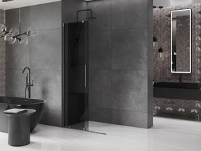 Mexen Velar, sprchová zástěna s posuvnými dveřmi Walk-in 80 x 200 cm, 8mm šedé sklo, grafit broušený, 871-080-000-43-66