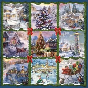 ALIPSON Čtvercové puzzle Vánoční devítičtverec / 1000 dílků / 63,5 x 6