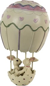 Dekorace zamilovaných králíčků v balónu - 11*11*19 cm