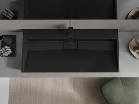 Mexen Ava, umyvadlo na desku z konglomerátu 1/O 100 x 46 cm, černá matná, 23011071