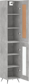 Skříň highboard betonově šedá 34,5x34x180 cm kompozitní dřevo 3200365