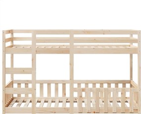 Patrová postel 80 x 200 cm masivní borové dřevo 3308586