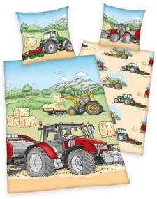 Povlečení Traktor Bavlna 140/200, 70/90 cm pro děti