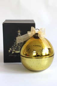 Zlatá voňavá svíčka Vánoční koule 13cm