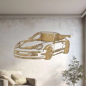 dřevo života Dřevěný obraz Porsche 911 GT3 RS Zvolte rozměr (cm): 60x29, Zvolte barvu dekoru: Dub zlatý