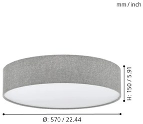 Eglo 97613 - Stropní svítidlo PASTERI 3xE27/60W/230V 57 cm